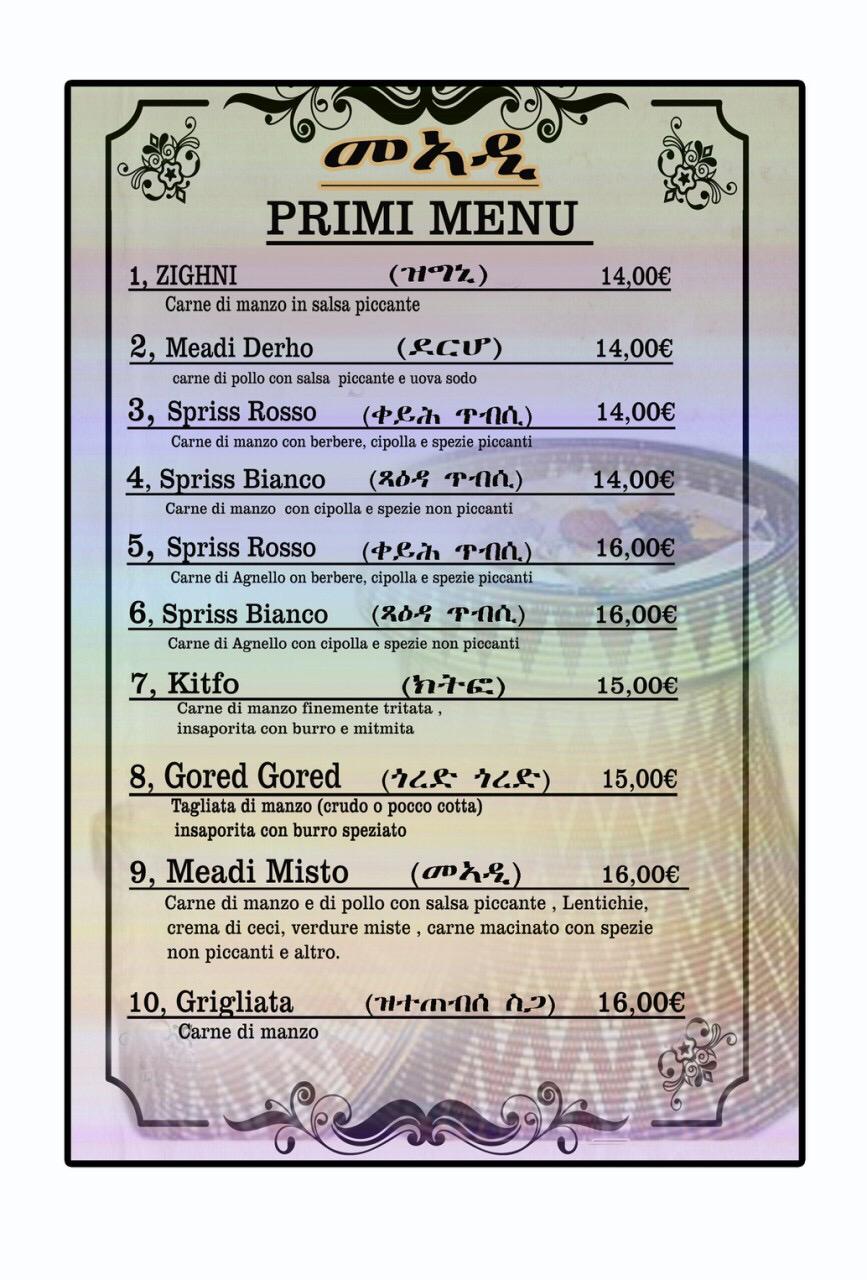 Menu | Ristorante Senafe